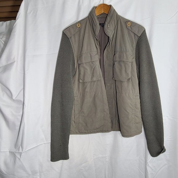 Theory | Jackets & Coats | Theory Mixed Media Sweater Jacket | Poshmark